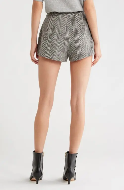 Astr The Label Sorine Herringbone Wool Blend Shorts