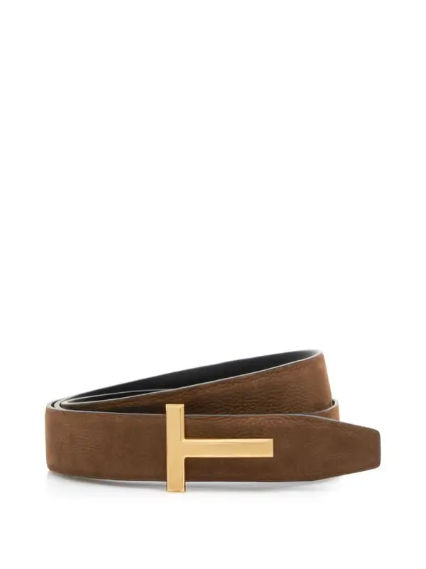 TOM FORD T-buckle Reversible Belt - Green