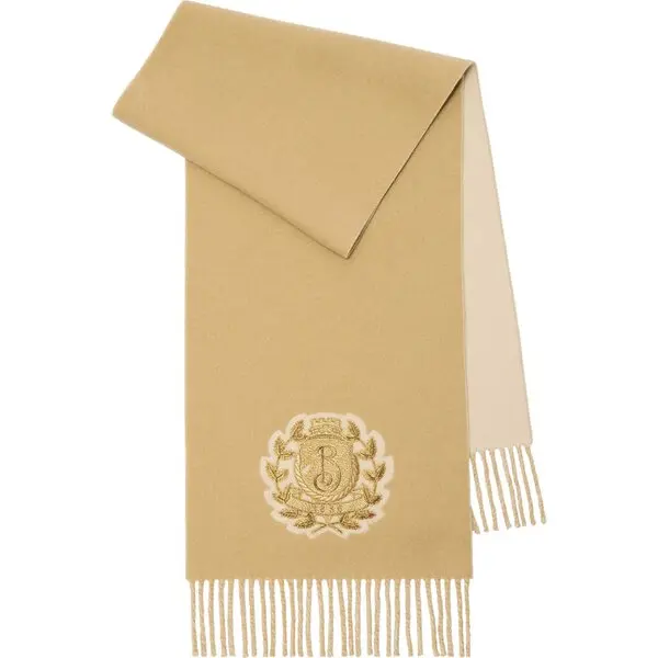 Burberry B Crest Cashmere Scarf - Sand Beige