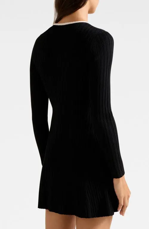 Ever New Brielle Long Sleeve Fit & Flare Mini Dress In Black - 30% Off |  Editorialist
