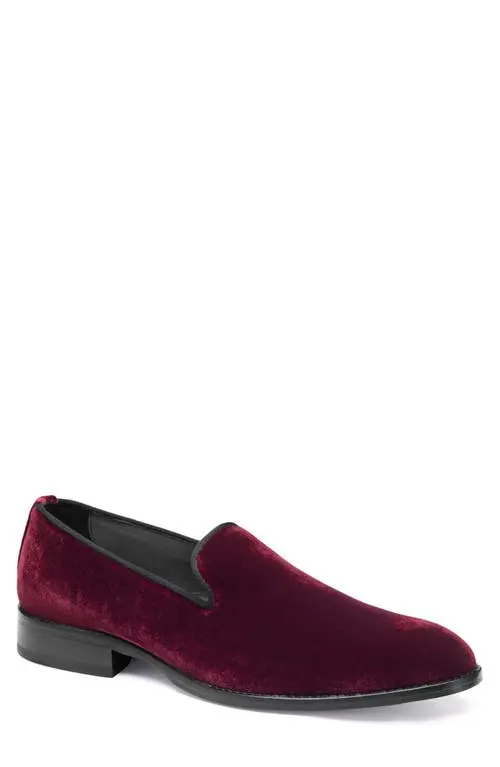 Johnston & Murphy Gavney Velvet Slip-on Loafer - Burgundy Velvet
