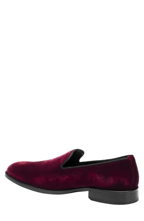 Johnston & Murphy Gavney Velvet Slip-on Loafer - Burgundy Velvet