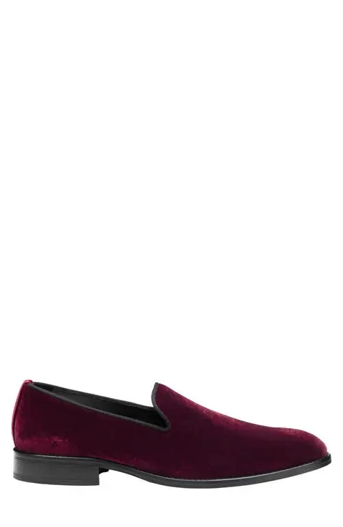 Johnston & Murphy Gavney Velvet Slip-on Loafer - Burgundy Velvet