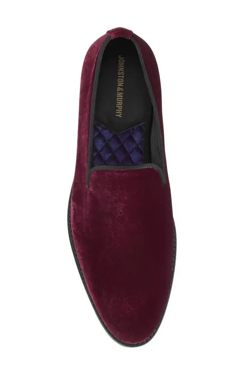 Johnston & Murphy Gavney Velvet Slip-on Loafer - Burgundy Velvet