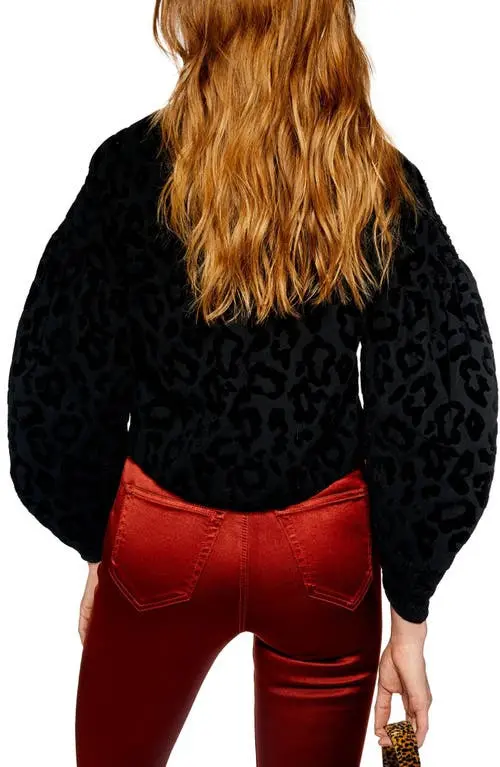 Topshop Sequin Embellished Leopard Print Sweater