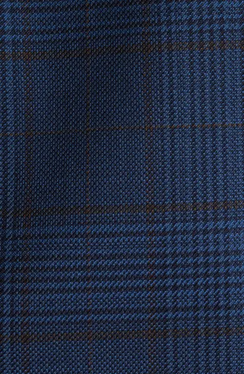 BOSS Hutson Slim-fit Plaid Wool Sport Coat - Dark Blue