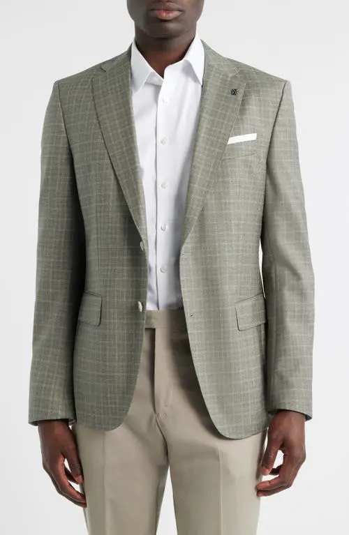 BOSS Hutson Plaid Wool Sport Coat - Medium Green