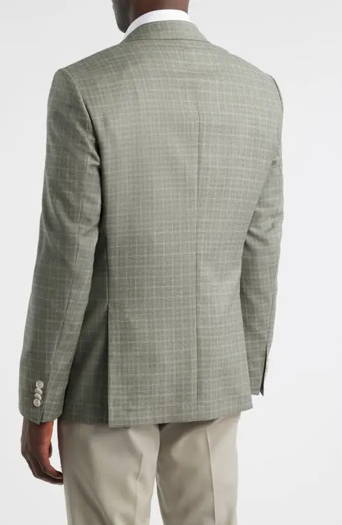 BOSS Hutson Plaid Wool Sport Coat - Medium Green