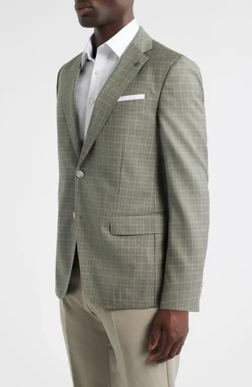 BOSS Hutson Plaid Wool Sport Coat - Medium Green