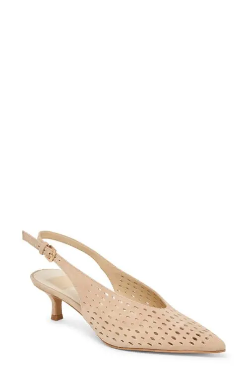 Dolce Vita Alenna Slingback Kitten Heel Pumps - Camel Suede