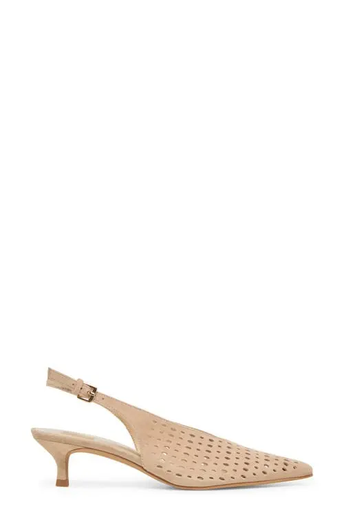 Dolce Vita Alenna Slingback Kitten Heel Pumps - Camel Suede