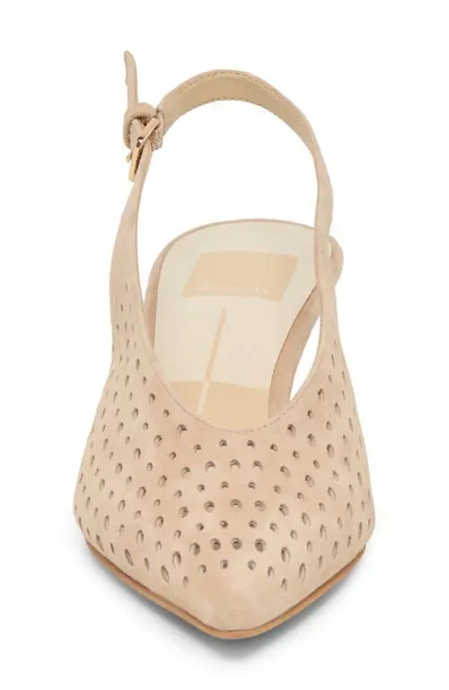 Dolce Vita Alenna Slingback Kitten Heel Pumps - Camel Suede