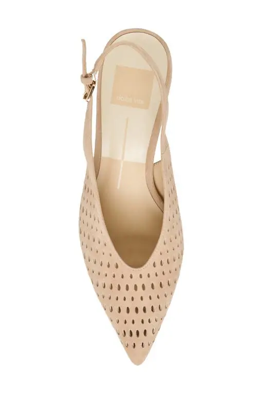 Dolce Vita Alenna Slingback Kitten Heel Pumps - Camel Suede