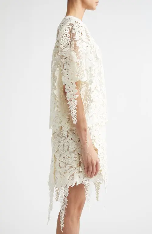 Oscar De La Renta Foxgloves Guipure Lace Top