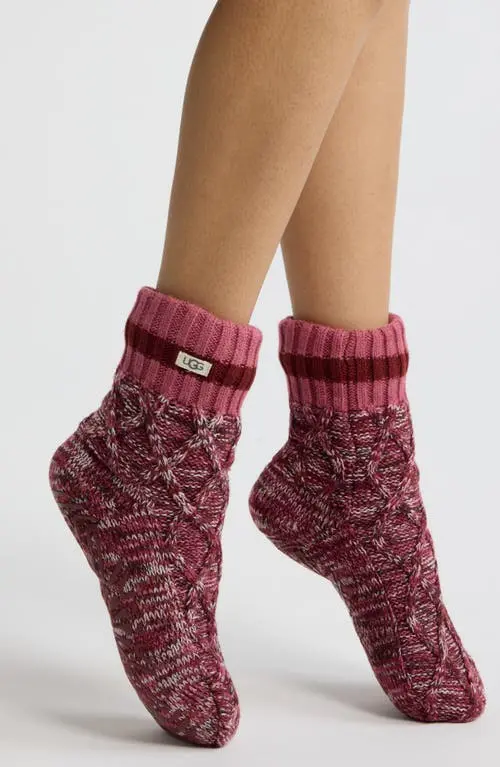 UGG Deedee Fleece Lined Quarter Socks - Strawberry