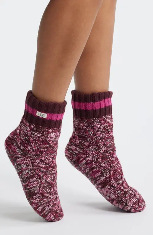 UGG Deedee Fleece Lined Quarter Socks - Wild Grape/chroma Pink Melange