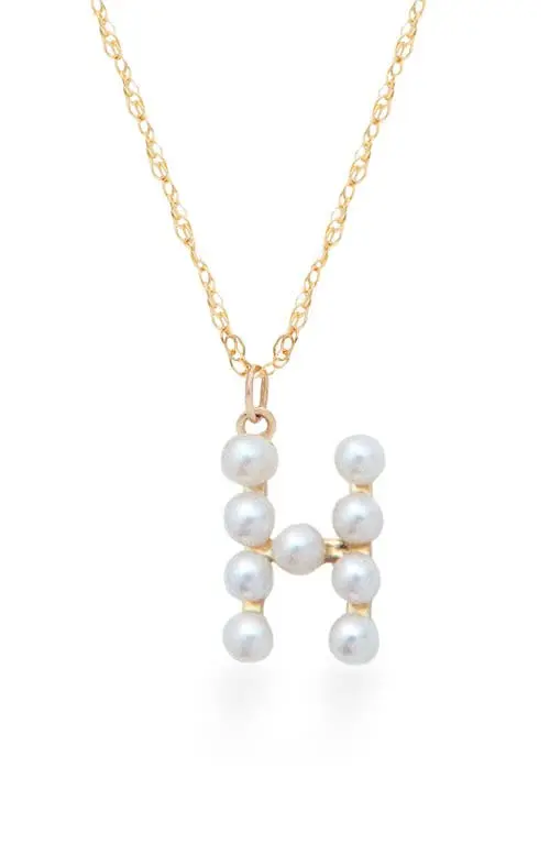STONE AND STRAND Pearl Initial Pendant Necklace - Yellow Gold/h