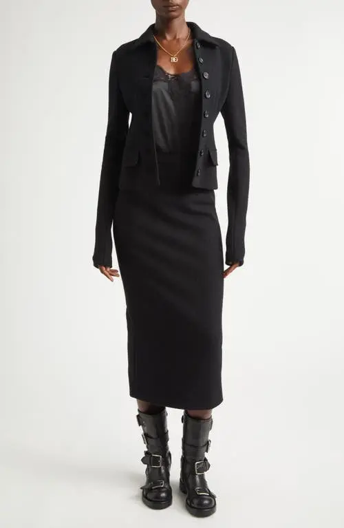 Dolce & Gabbana Boiled Wool Fitted Jacket - Nero