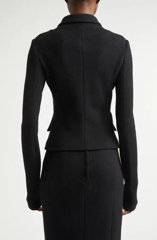 Dolce & Gabbana Boiled Wool Fitted Jacket - Nero