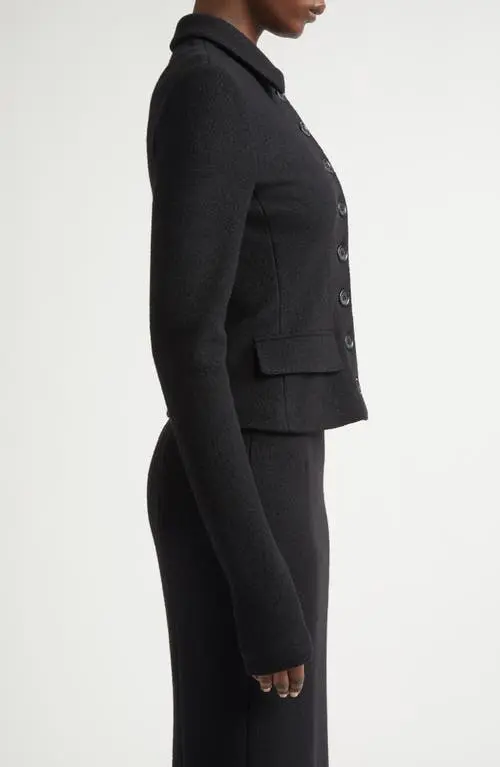 Dolce & Gabbana Boiled Wool Fitted Jacket - Nero