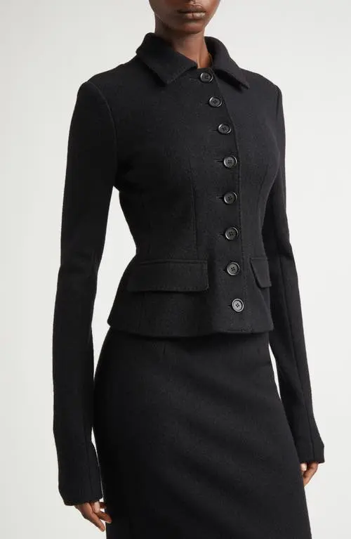 Dolce & Gabbana Boiled Wool Fitted Jacket - Nero