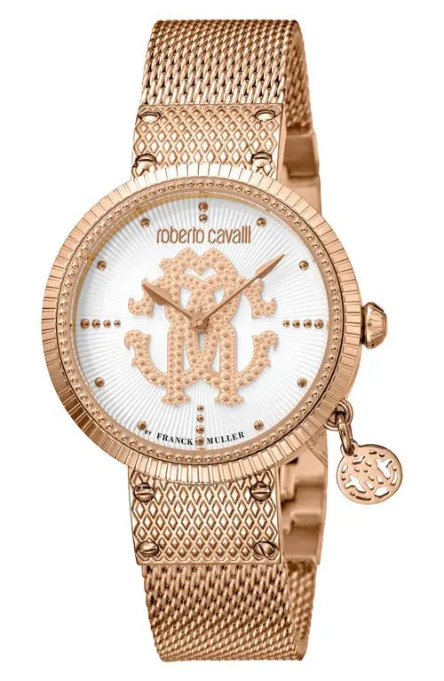 Roberto Cavalli Dotted Bracelet Watch - Rose Gold/silver/rose Gold