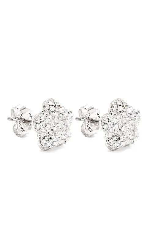 Marc Jacobs Daisy Pavé Stud Earrings - Silver/crystal