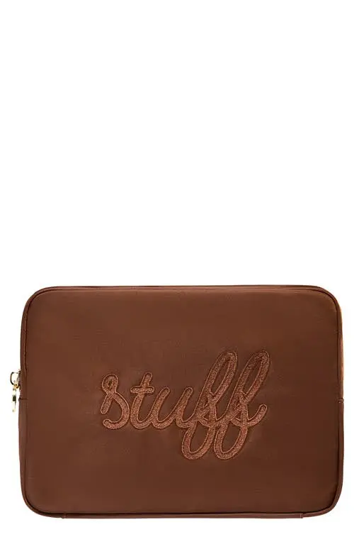 Stoney Clover Lane Embroidered Nylon Pouch - Espresso