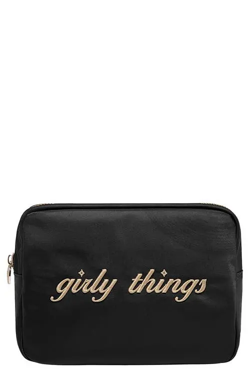Stoney Clover Lane Large "girly Things" Pouch - Noir