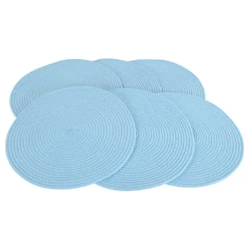 KAPLAN EARLY LEARNING COMPANY Flex Spot Woven Matset Of 6 - Blue