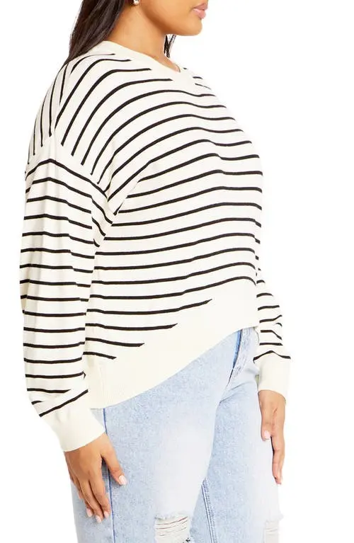 City Chic Nia High-low Striped Sweater