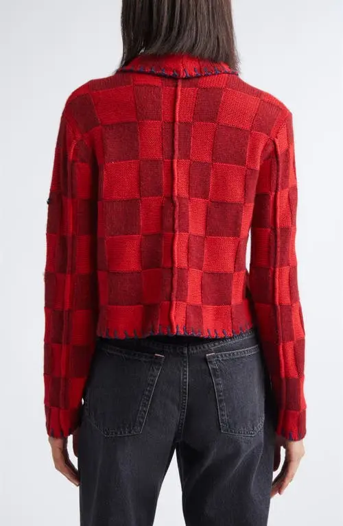 YANYAN Lunar New Year Fireworks Lambswool & Cotton Shrunken Cardigan