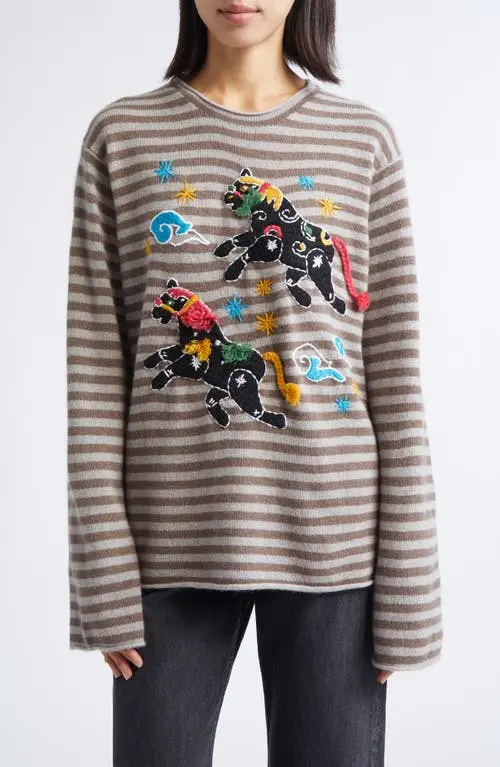 YANYAN Lunar New Year Horse Embroidered Sweater