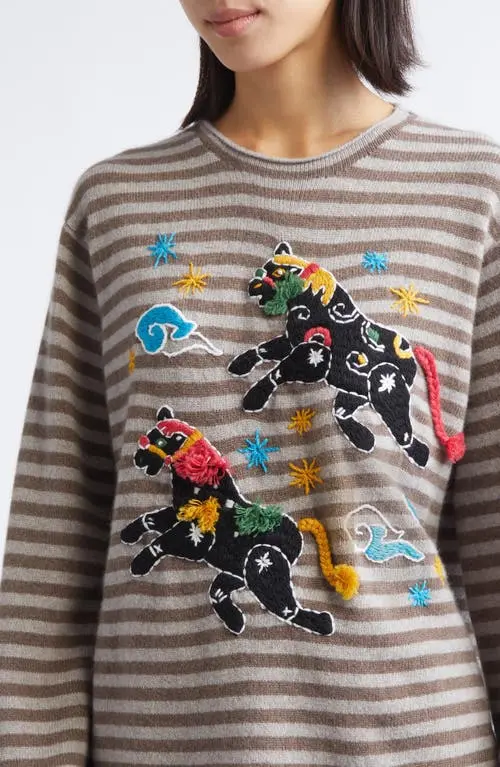 YANYAN Lunar New Year Horse Embroidered Sweater