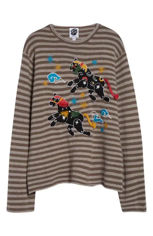 YANYAN Lunar New Year Horse Embroidered Sweater