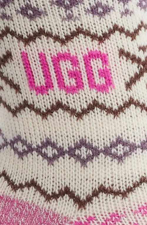 UGG Cressida Jacquard Quarter Socks - Cream Multi Uggisle