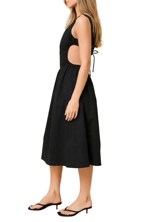 Solid & Striped Sabine Sleeveless Open Back Sundress - Noir