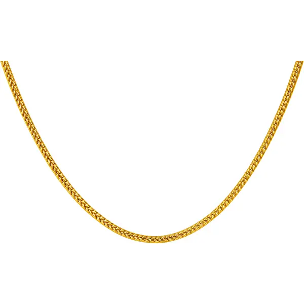 ANCONA JEWELRY 14k Solid Gold Franco Chain Necklace 2.7mm - Yellow