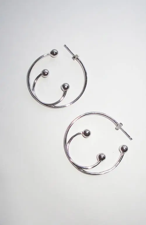 RIMOR JEWELRY Xl Pierced Hoop Earrings - Silver