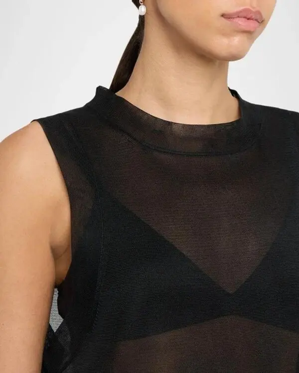 ZANKOV Molly Sequined-hem Mesh Maxi Dress