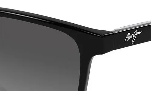 Maui Jim Okina 55mm Polarized Rectangular Sunglasses - Black