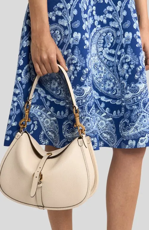 Etro Medium Tumbled Leather Pony Bag - Ivory