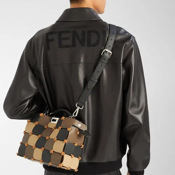 Fendi Peekaboo Iseeu Small Color Patchwork Cuoio Romano Leather Bag