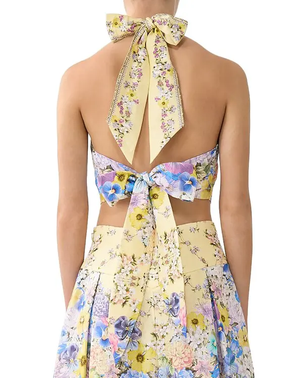 Camilla Floral Silk Halter Top