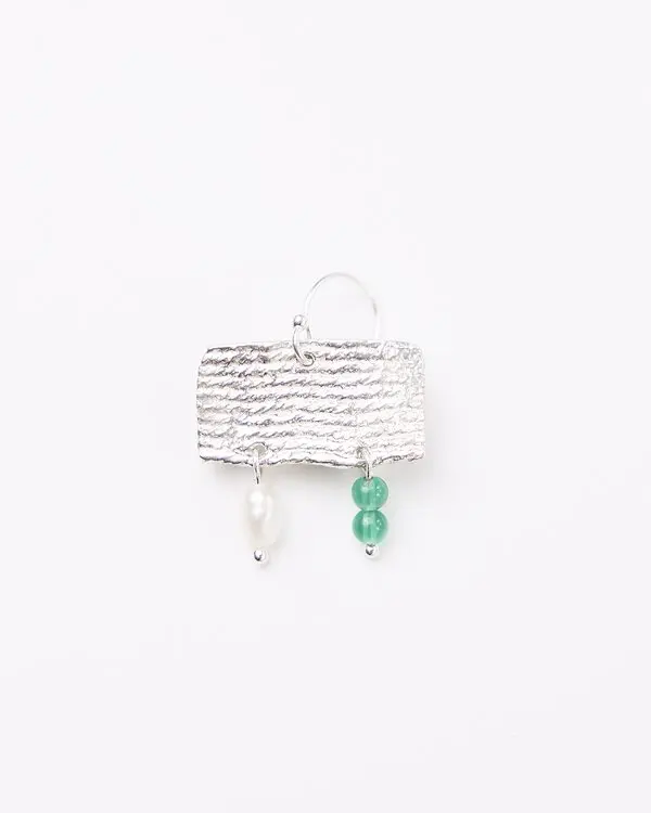 COG Vessel Earrings With Freshwater Pearls And Chalcedony