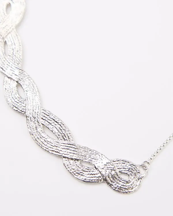 COG Braid Pendant Necklace - Silver