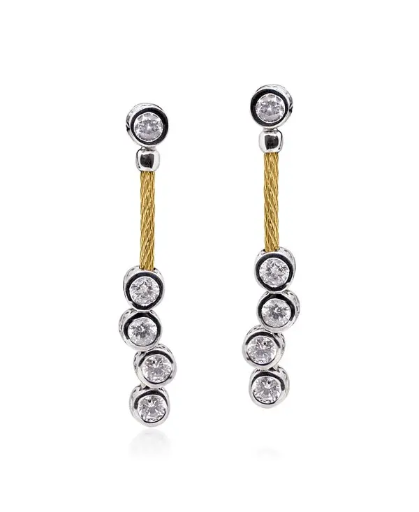 Alor Day Diamonds Drop Earrings - Yellow Cable/k White Gold