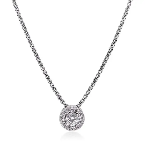 Alor Day Diamonds 1.15 Tcw Lab Grown Diamond Round Pendant Necklace - Grey Cable/k White Gold