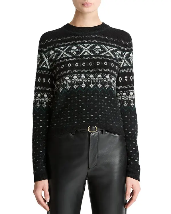 Vince Boiled Fair Isle Cashmere Sweater