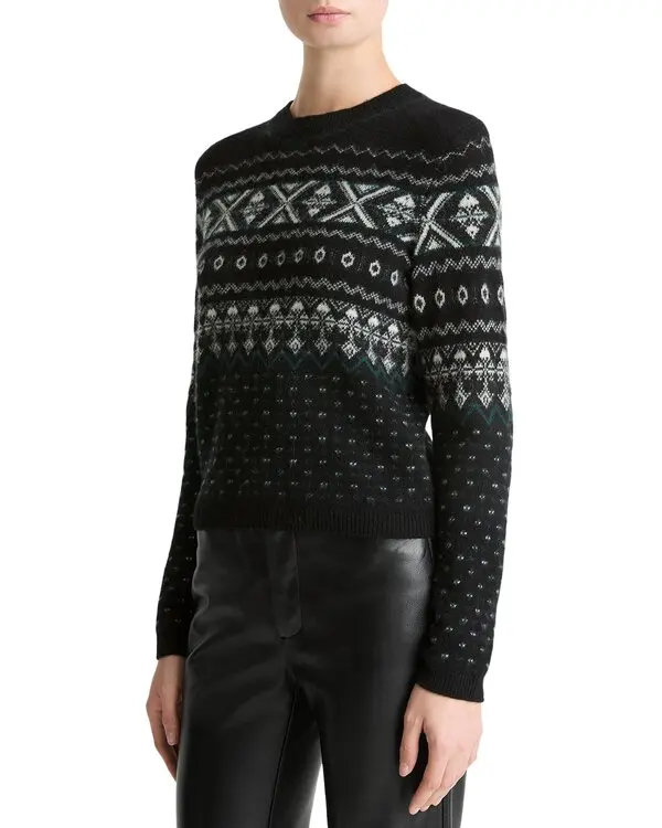 Vince Boiled Fair Isle Cashmere Sweater
